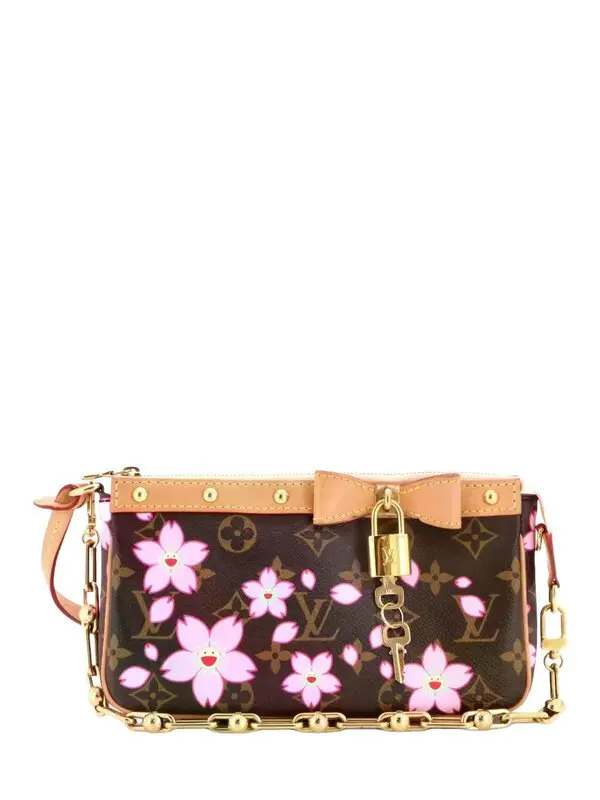 LOUIS VUITTON X Takashi Murakami Pochette Accessoires Nm Limited Edition Cherry Blossom Monogram Shoulder Bag - Brown
