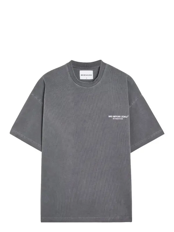 MKI MIYUKI ZOKU Logo-print Cotton T-shirt - Grey