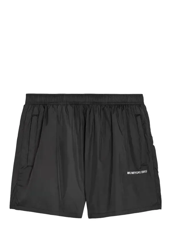 MKI MIYUKI ZOKU Logo Print Swim Shorts - Black