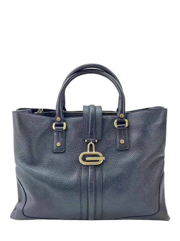 Gucci G-logo Leather Tote Bag - Black