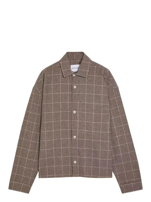 MKI MIYUKI ZOKU Check-pattern Boxy-fit Shirt - Brown