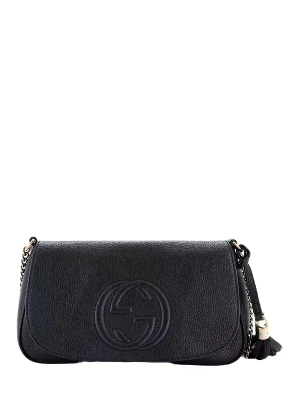 Gucci Soho Chain Leather Medium Crossbody Bag - Black