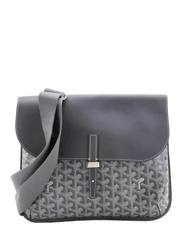 Goyard Coursier Messenger Bag In Coated Canvas And Leather - Grey