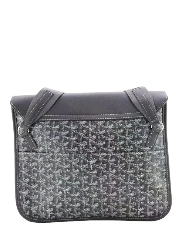 Goyard Coursier Messenger Bag In Coated Canvas And Leather - Grey