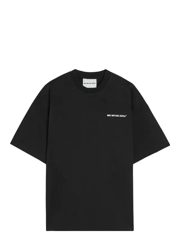 MKI MIYUKI ZOKU Logo-print Drop-shoulder T-shirt - Black