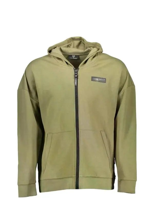 PLEIN SPORT Logo-patch Zip-up Hoodie - Green
