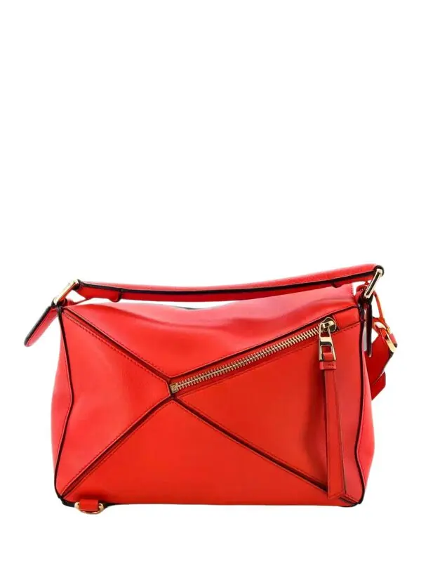 Loewe Puzzle Bag Leather Small Satchel - Red