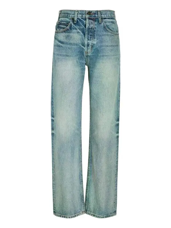 NILI LOTAN Faded Straight-leg Jeans - Blue