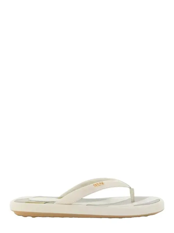 TOD'S Logo Plaque Flip-flops - White