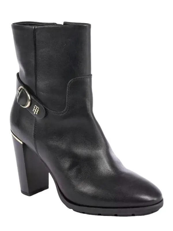 Tommy Hilfiger Buckle Detail Ankle Boots - Black