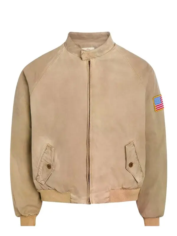 CHERRY LA Logo Embroidered Zip-up Jacket - Neutrals