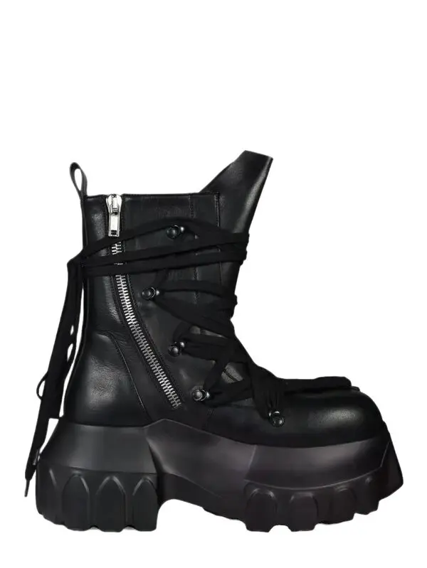 Rick Owens Megalace Mega Tractor Boots - Black