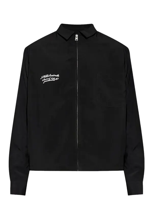 ALLSAINTS Buck Embroidered Logo Shirt Jacket - Black