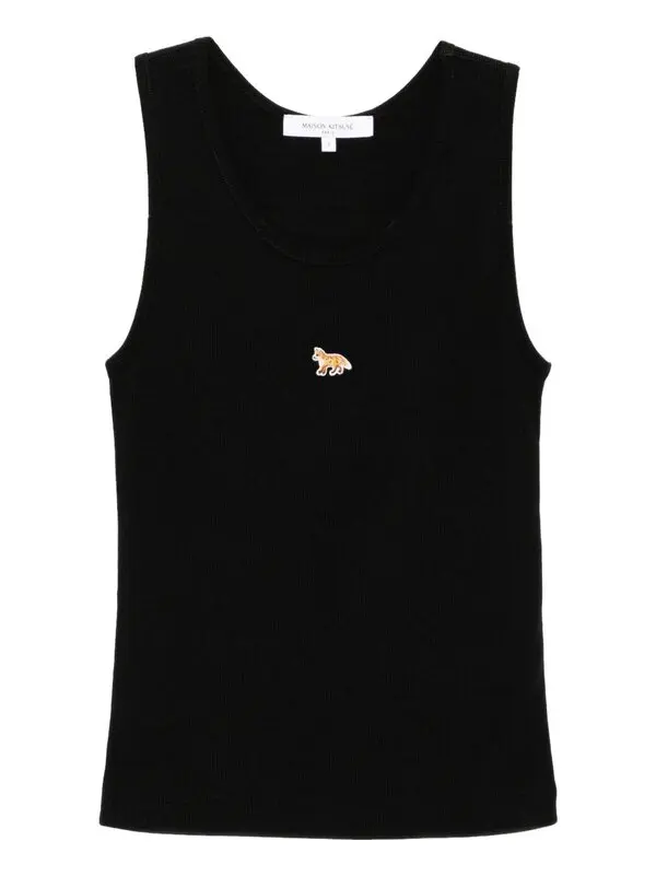Maison Kitsuné Baby Fox Cotton Tank Top - Black
