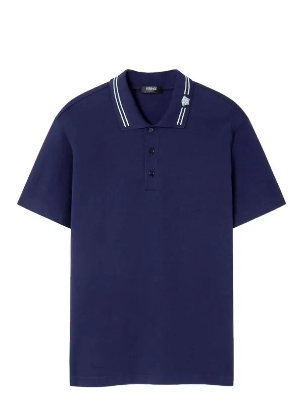 Versace Cotton Polo Shirt - Blue