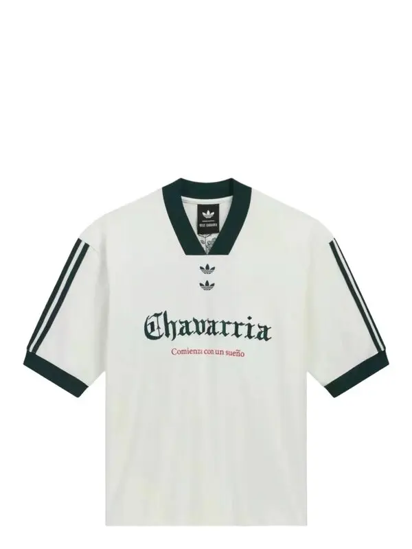 WILLY CHAVARRIA Logo-embroidered 3-stripes T-shirt - Neutrals