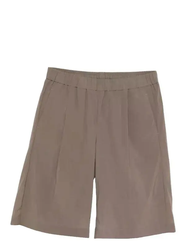 Herno Pleated Elasticated-waist Shorts - Brown