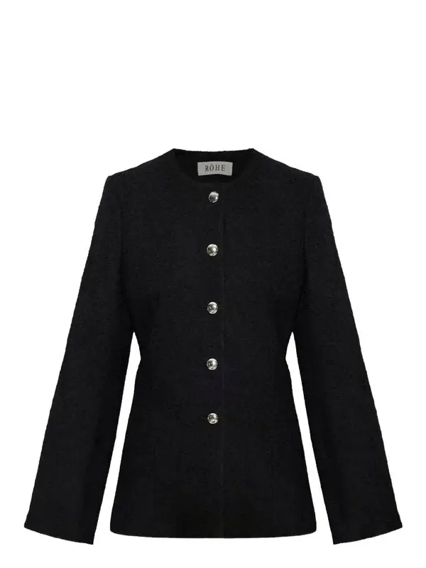 RÓHE Button-fastening Bouclé Jacket - Black