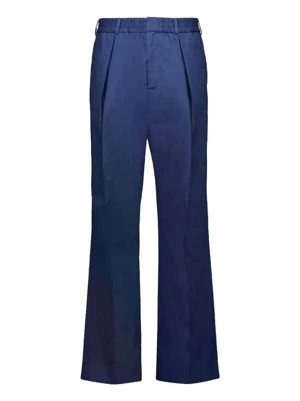 Balmain Pleated Elasticated-waist Trousers - Blue