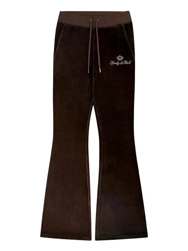 Juicy Couture X S&r Crystal-embellished Flared Trousers - Brown