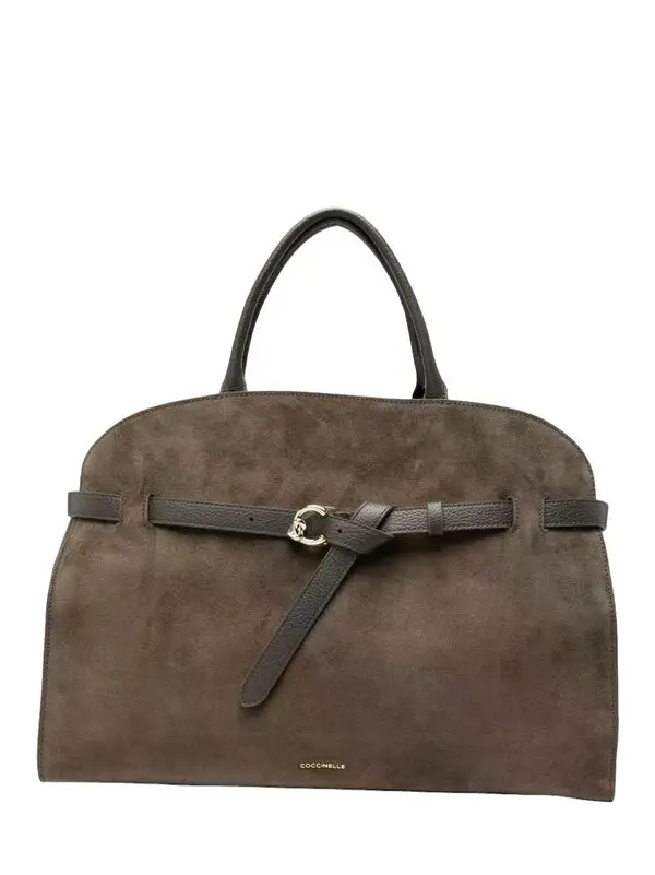 COCCINELLE Buckle Detail Suede Shoulder Bag - Green