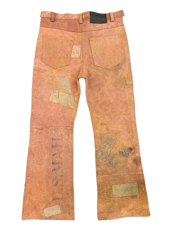SEKRIT Patchwork Flared Jeans - Brown