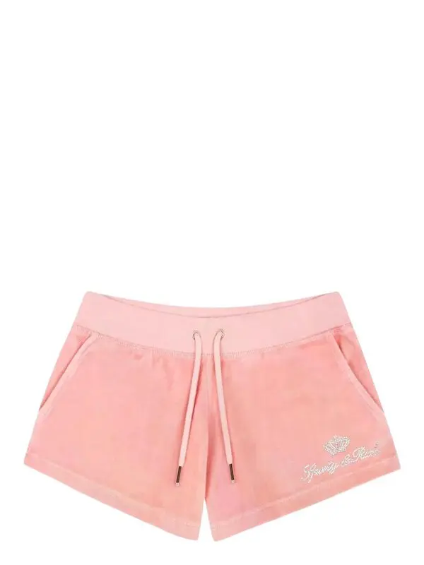 Juicy Couture Crystal-embellished Velour Shorts - Pink