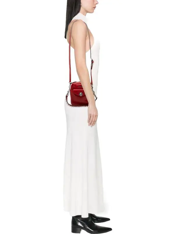 Miu Miu Vitello Soft Crystal Embellished Camera Bag - Red