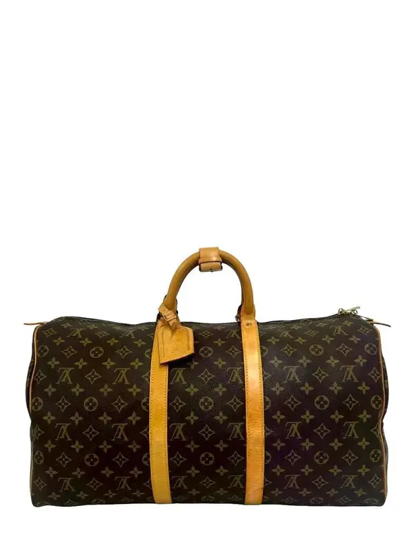 LOUIS VUITTON Monogram Keepall 55 Travel Bag - Brown