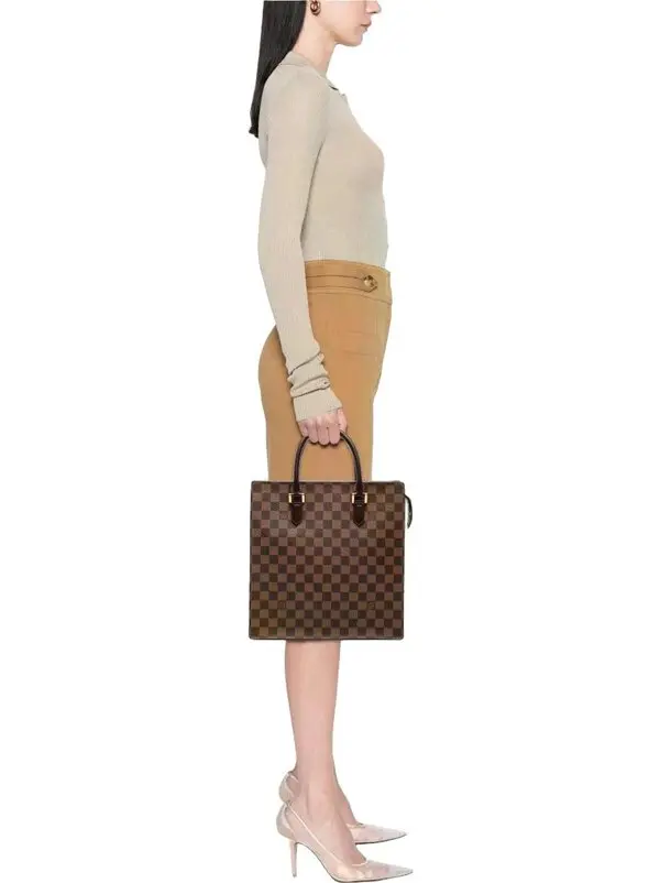 LOUIS VUITTON Damier Ebene Venice Sac Plat Tote Bag - Brown