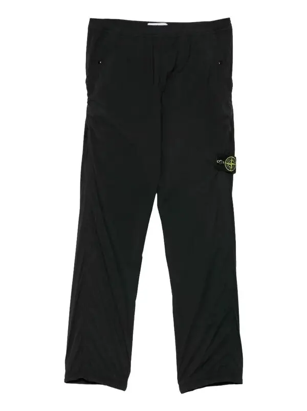 Stone Island Logo-patch Drawstring Trousers - Black