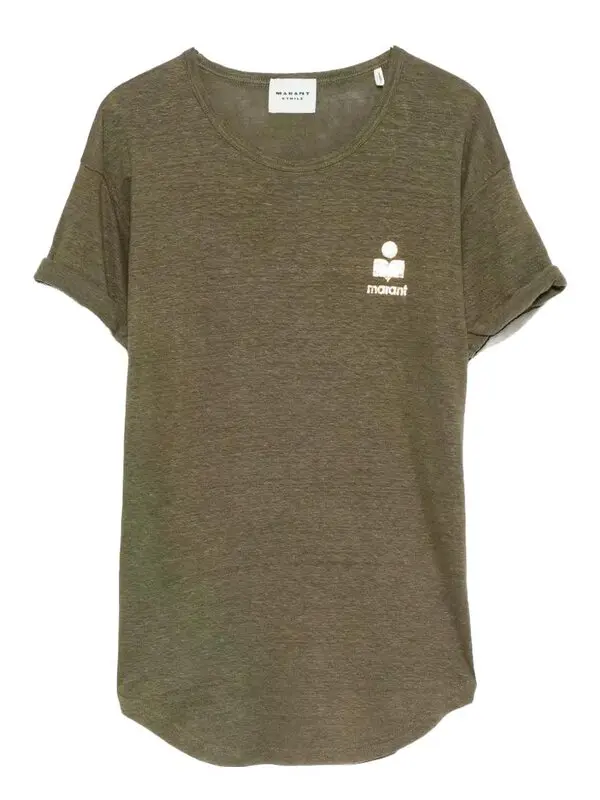 MARANT ETOILE Koldia Slub Texture T-shirt - Green