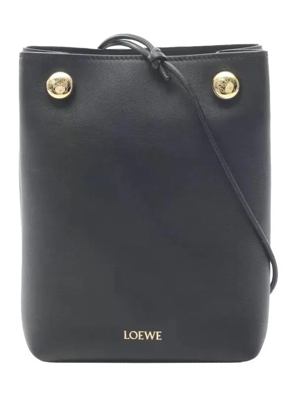 Loewe Smooth Calfskin Pebble Pouch Crossbody Bag - Black