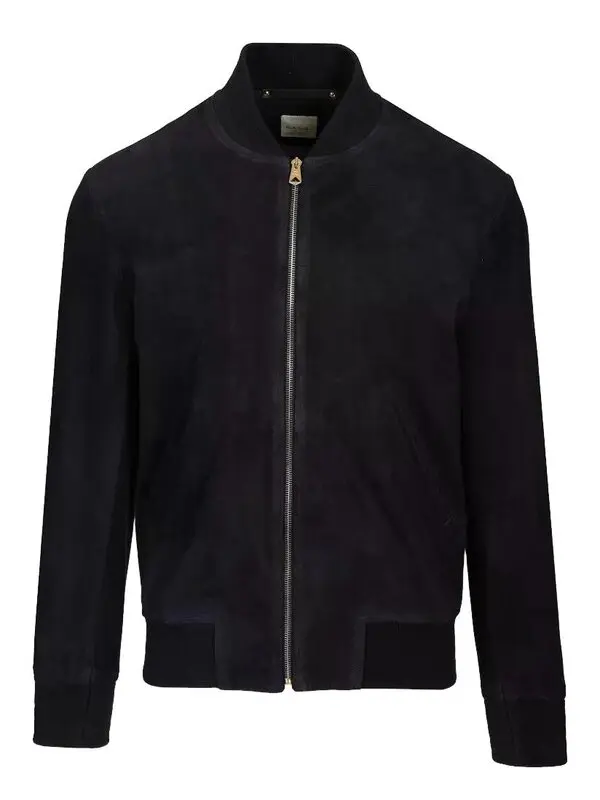 Paul Smith Suede Bomber Jacket - Blue