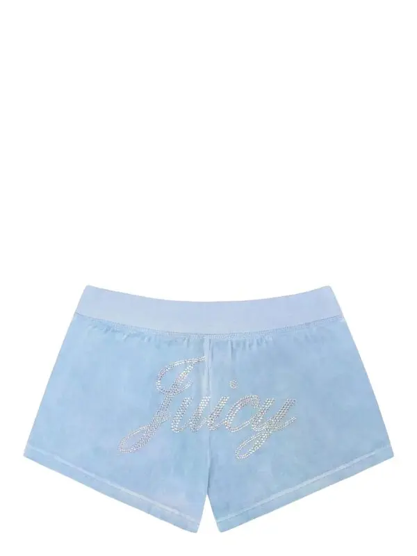 Juicy Couture Crystal-embellished Velour Shorts - Blue