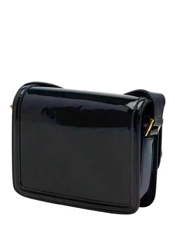 Saint Laurent Patent Leather Solferino Satchel Bag - Black