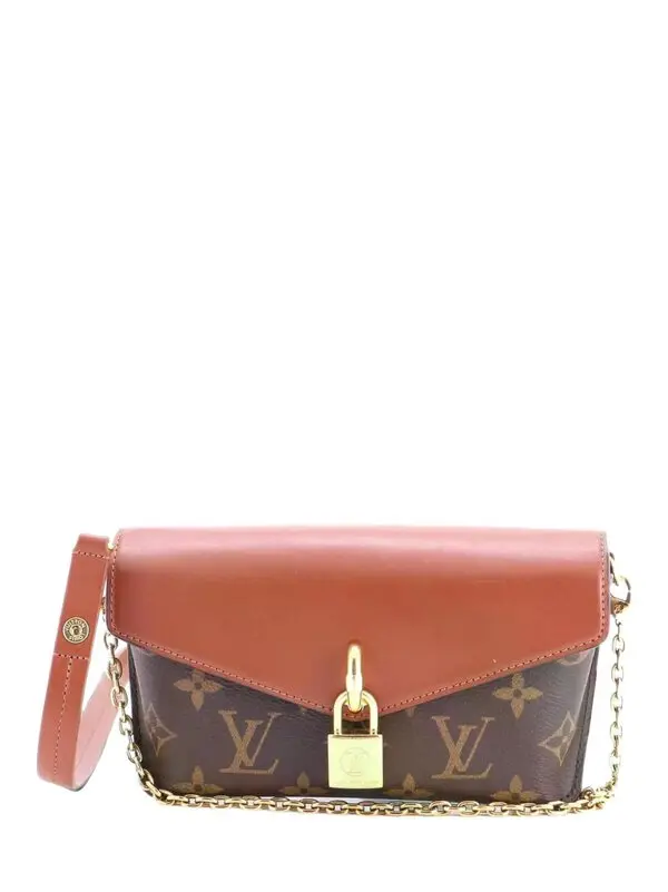 LOUIS VUITTON Monogram Canvas And Leather Padlock On Strap Crossbody Bag - Brown