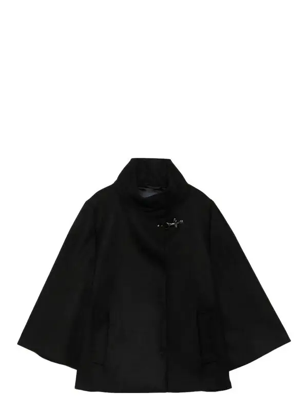 FAY Cape Style Jacket With Lobster Clasp - Black