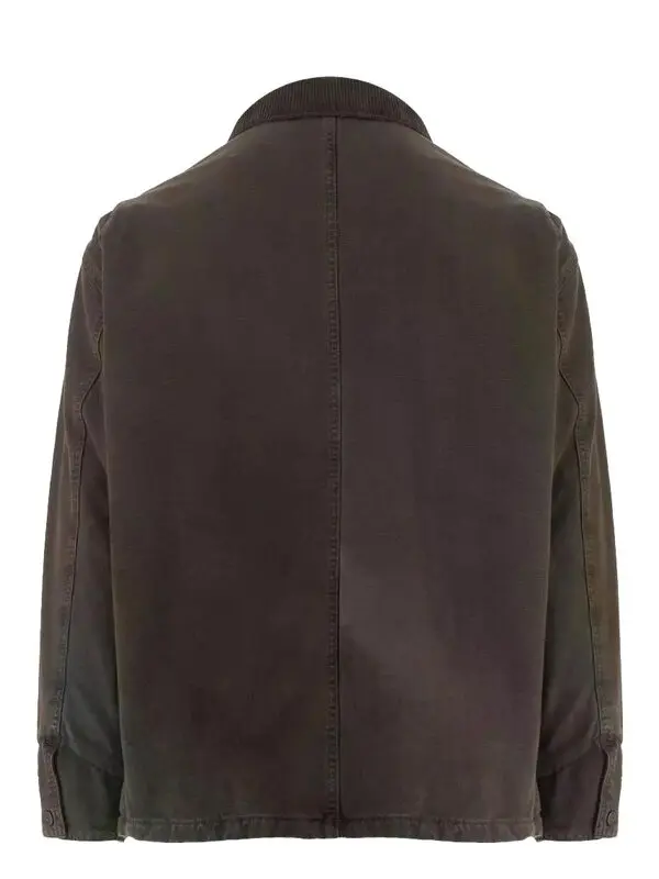 Emporio Armani Ribbed-collar Patch-pocket Jacket - Brown