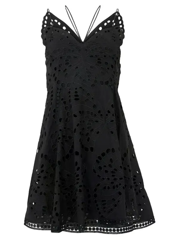 Alberta Ferretti Butterfly Motif Mini Dress - Black