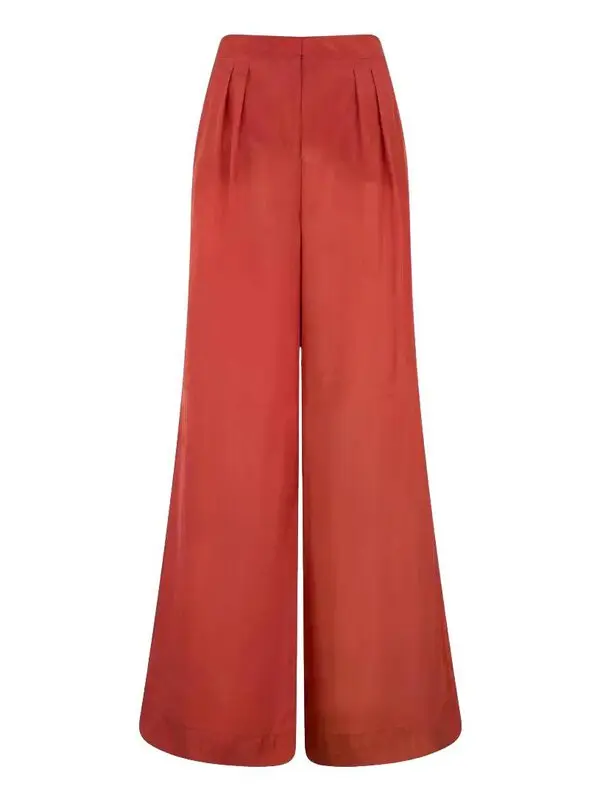 Alberta Ferretti High-waisted Wide-leg Trousers - Red