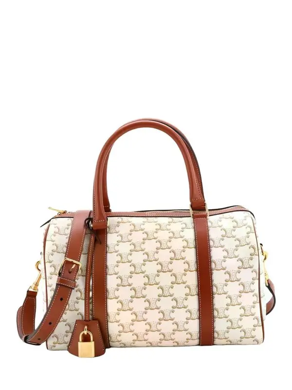 Celine Triomphe Coated Canvas Large Handbag - Brown