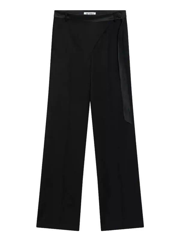 Attico Wool Trousers With Wrap Effect - Black
