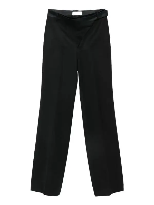 Attico Wool Trousers With Wrap Effect - Black