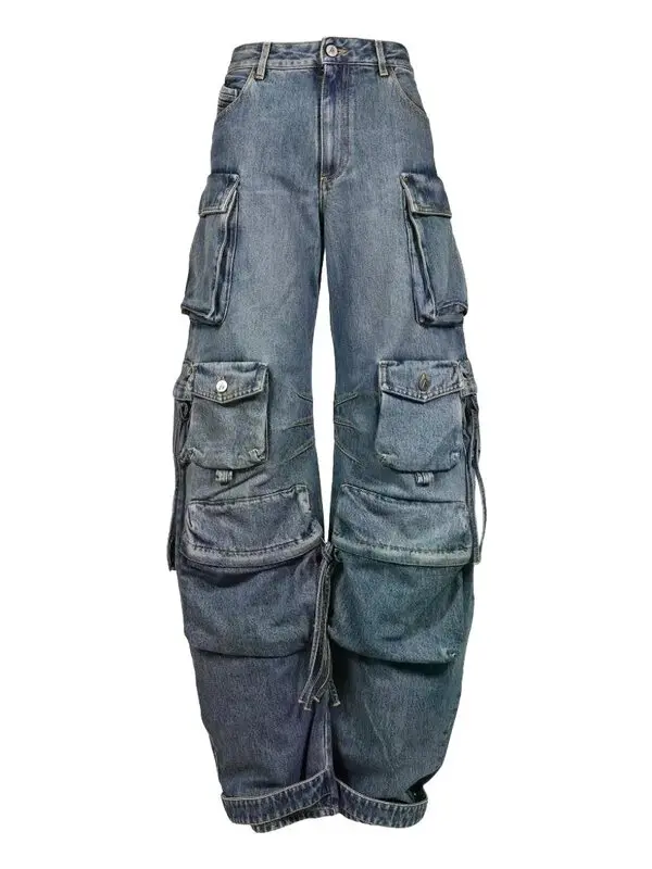 Attico Multi-pocket Cargo Pants - Blue