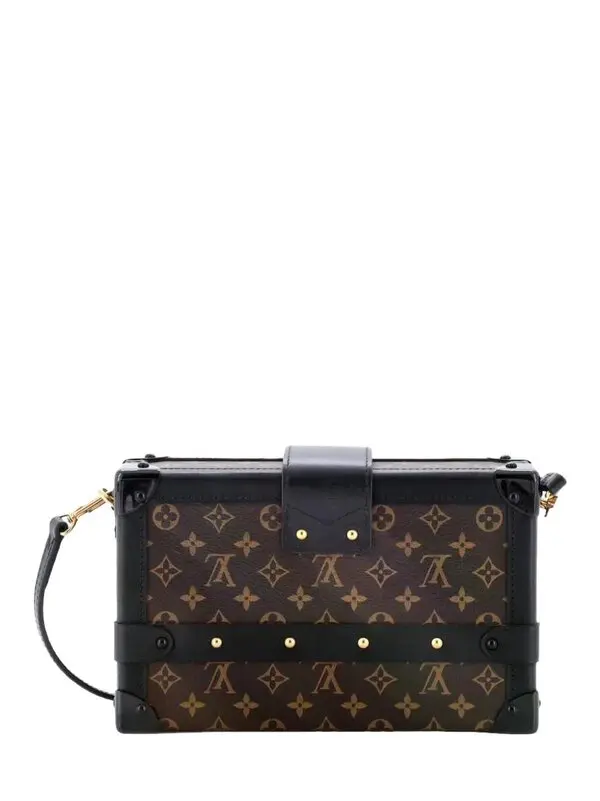 LOUIS VUITTON Petite Malle Handbag Monogram Canvas Clutch Bag - Black