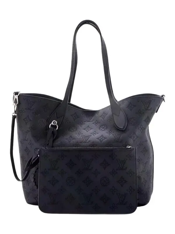 LOUIS VUITTON Blossom Mahina Leather Mm Tote Bag - Black