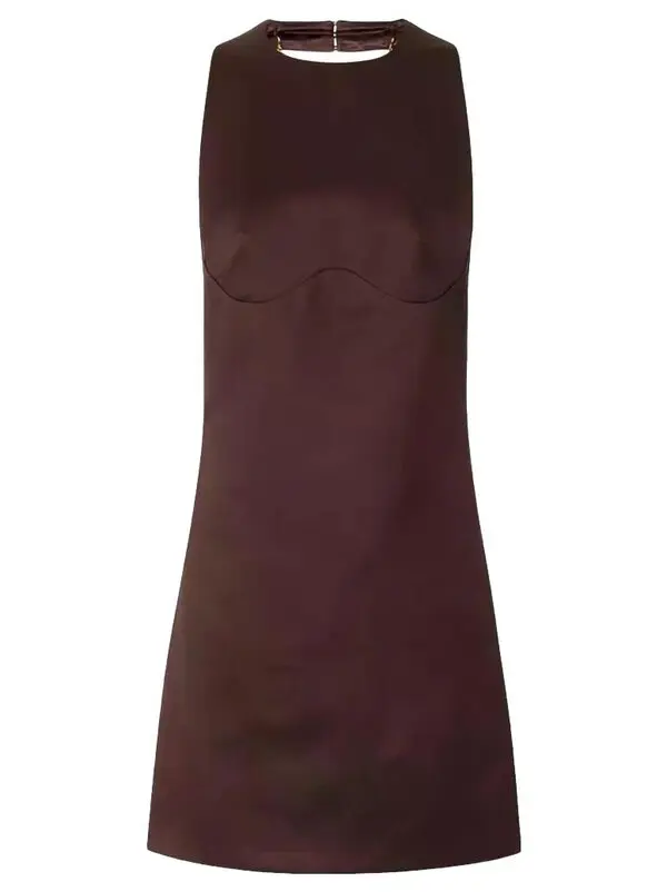 Elisabetta Franchi Jacquard Effect Halterneck Mini Dress - Brown