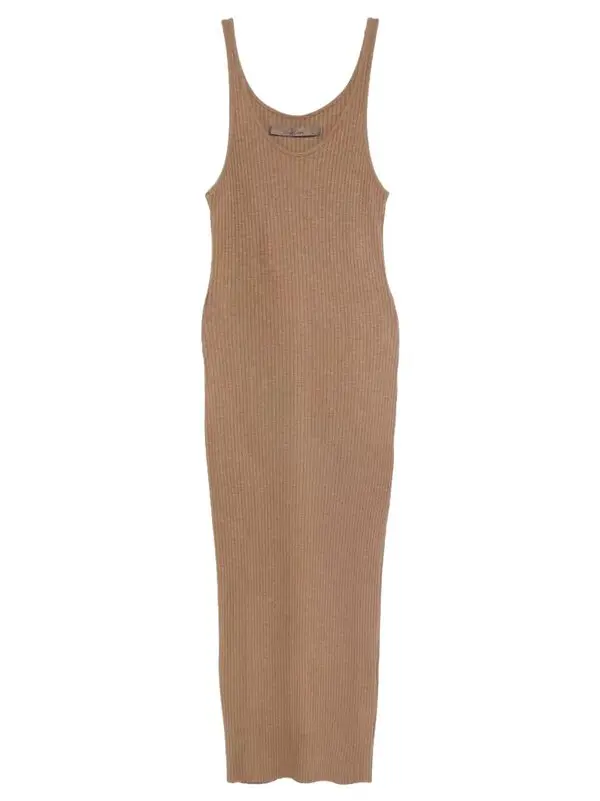 Enza Costa Ribbed Knit Slim-fit Midi Dress - Brown