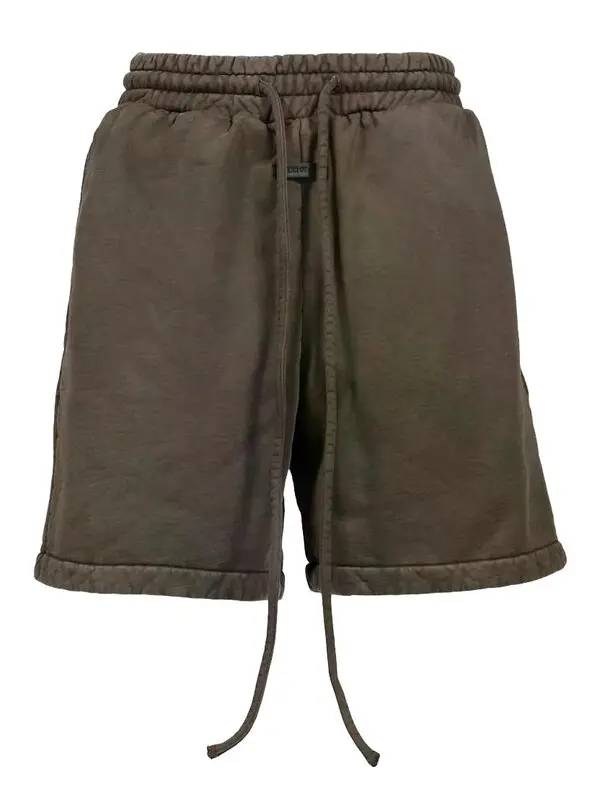 Fear Of God Drawstring Waist Logo Patch Shorts - Brown